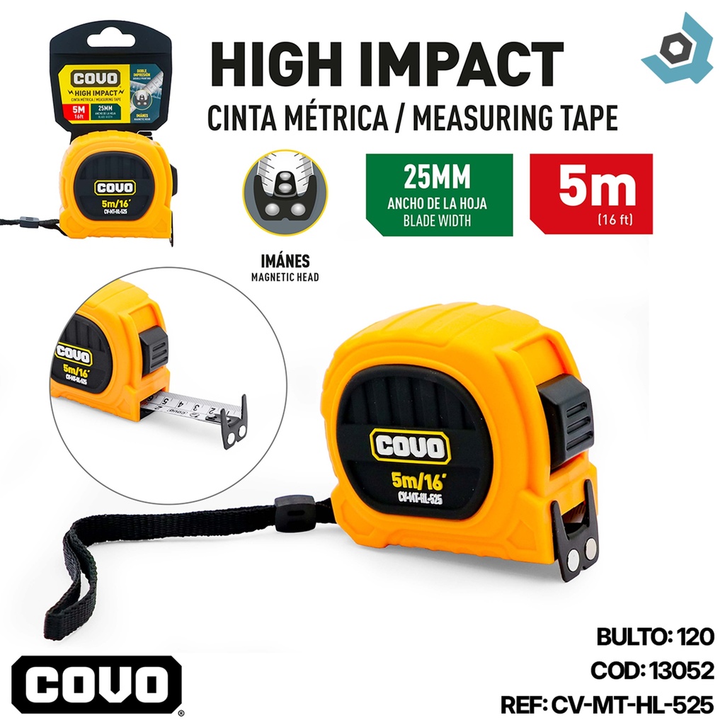 CINTA METRICA 5M ALTO IMPACTO COVO | Litani Import Export